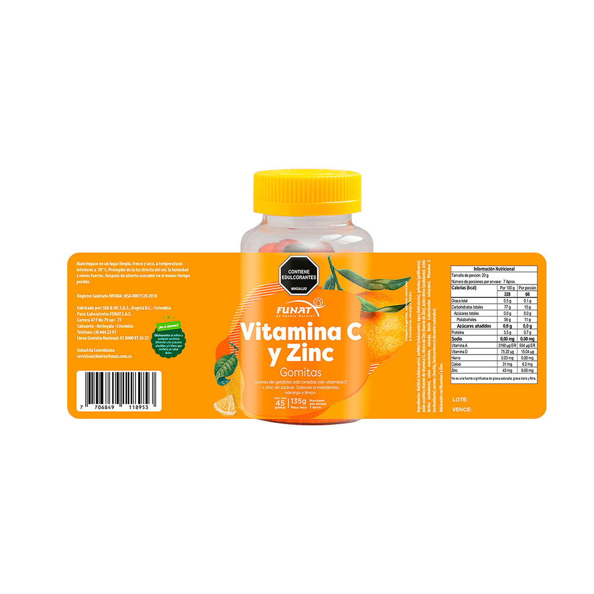 Gomitas con vitamina C + zinc